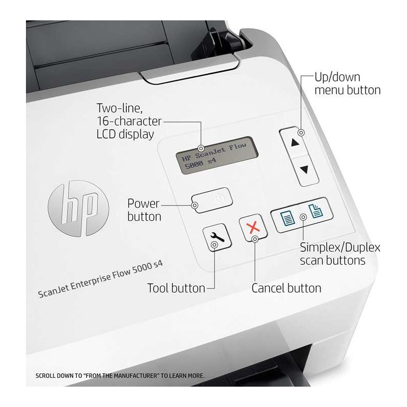 HP ScanJet Enterprise Flow 5000 s4 - Escáner con Alimentador de Hojas